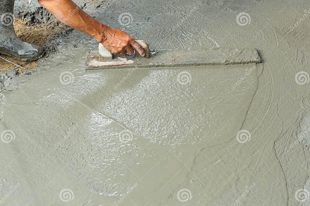 Using Float To Level Surface of Concrete Stock Photo - Image of float ...