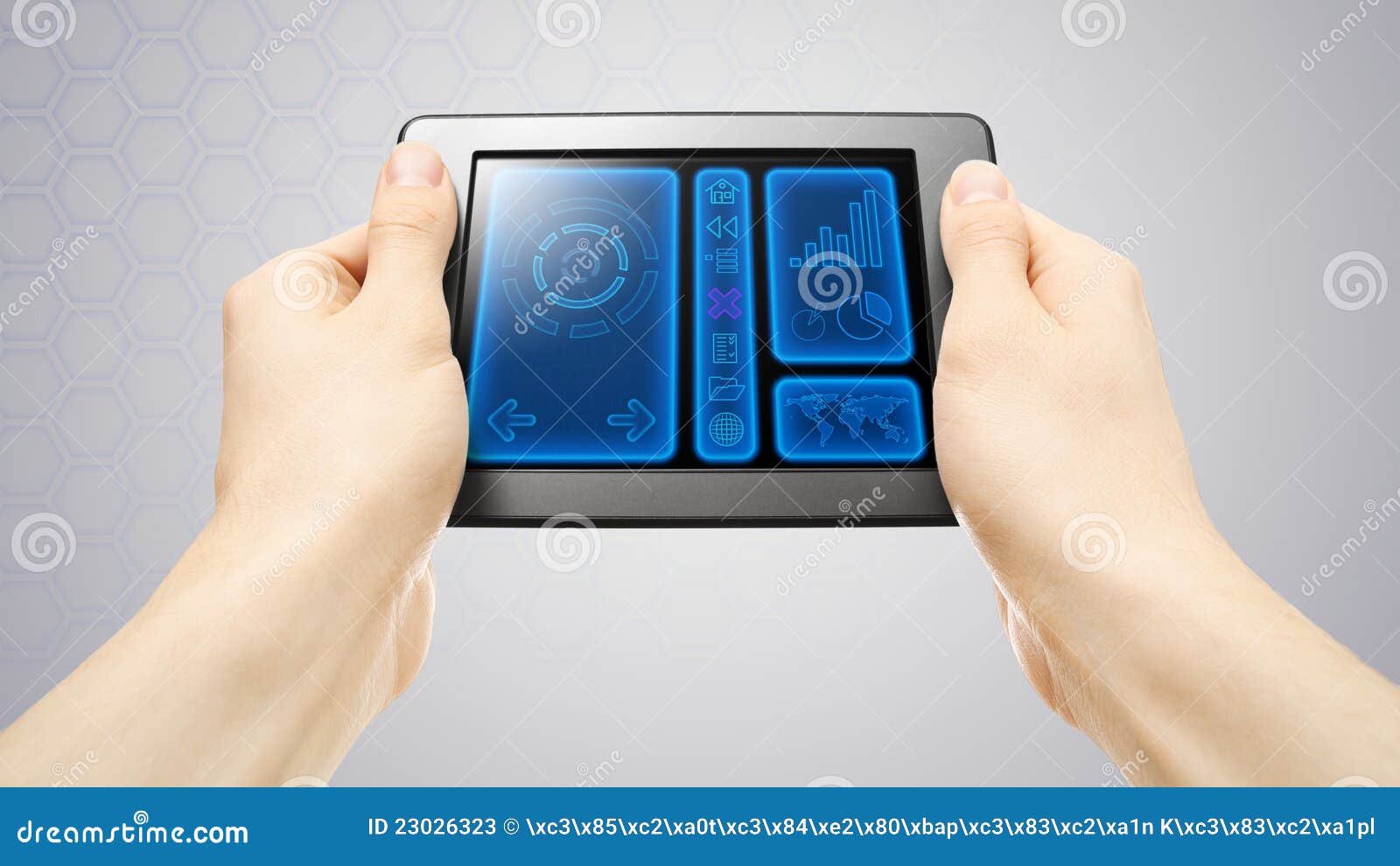 Using futuristic interface stock image. Image of interface - 23026323