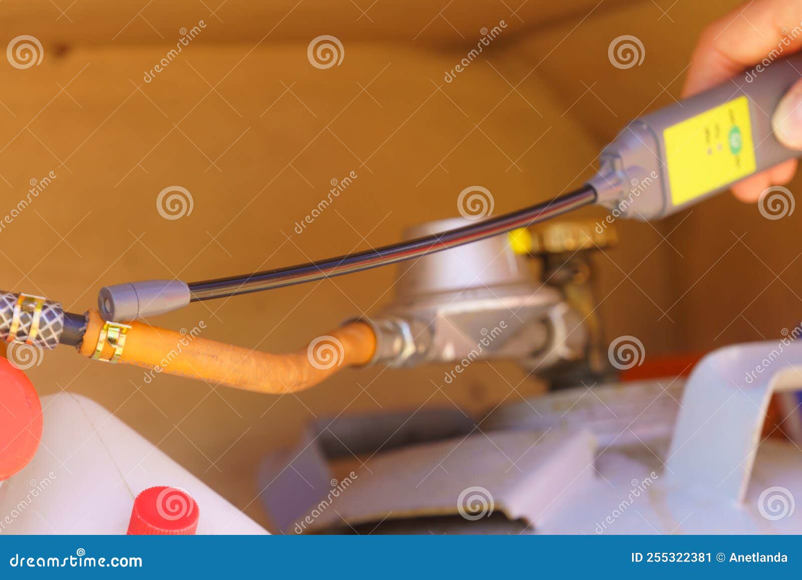 Using Gas Detector in Camper Vehicle Stock Image - Image of combustible ...