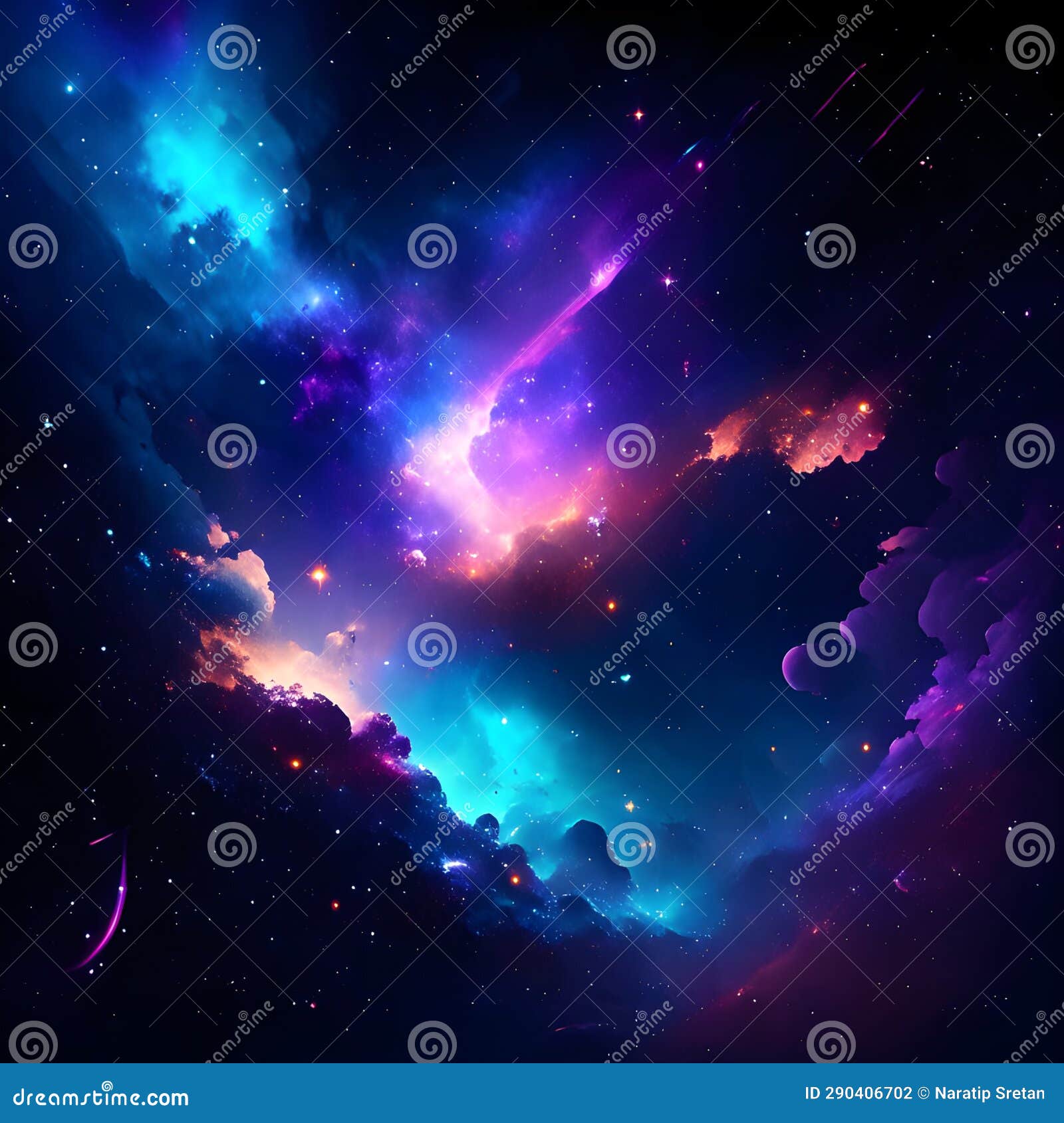 Using Generative AI S Galaxy and Nebula. Abstract Space Background ...