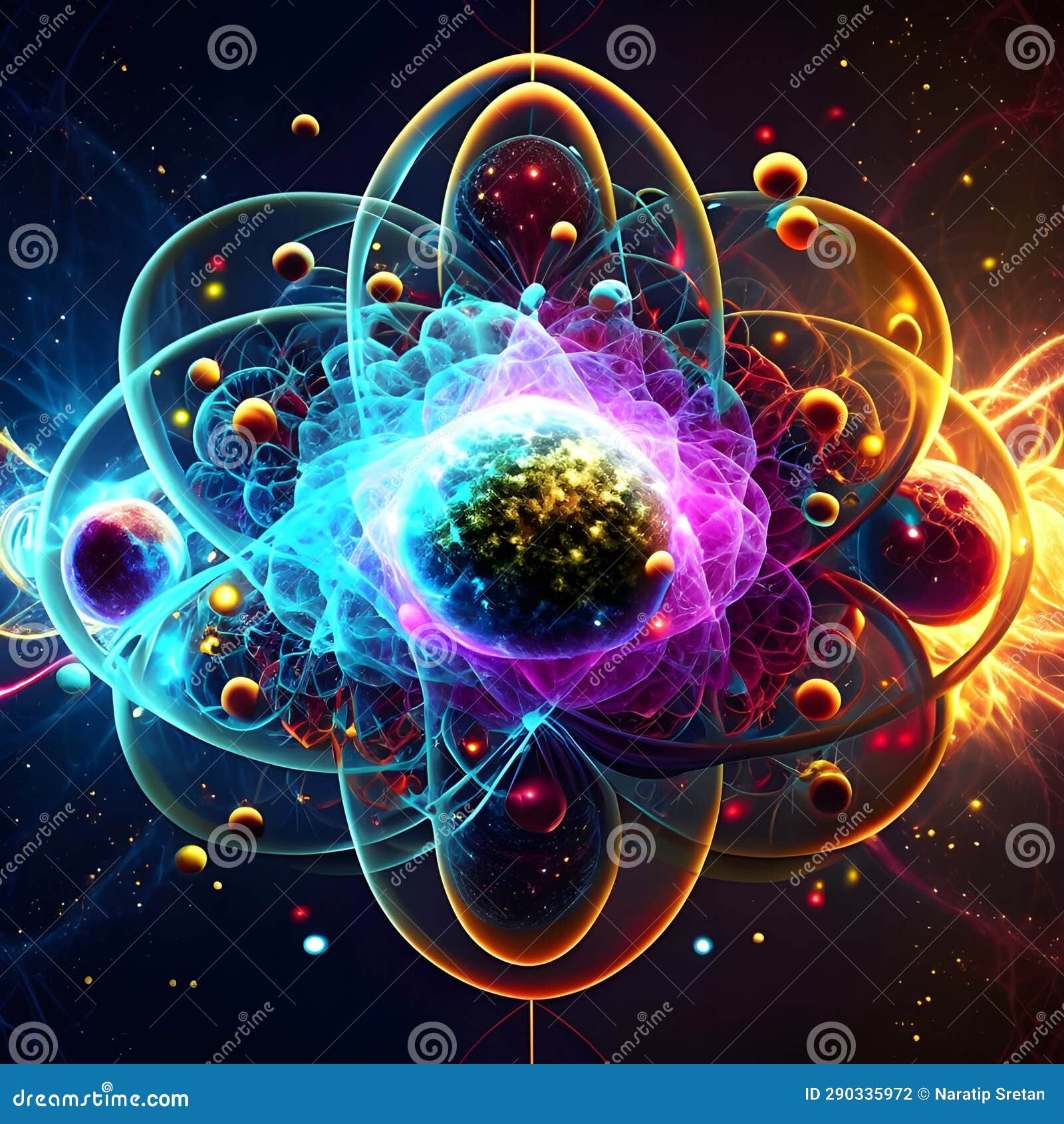 Quantum Concepts Involve Particles Stock Photo - Image of black ...