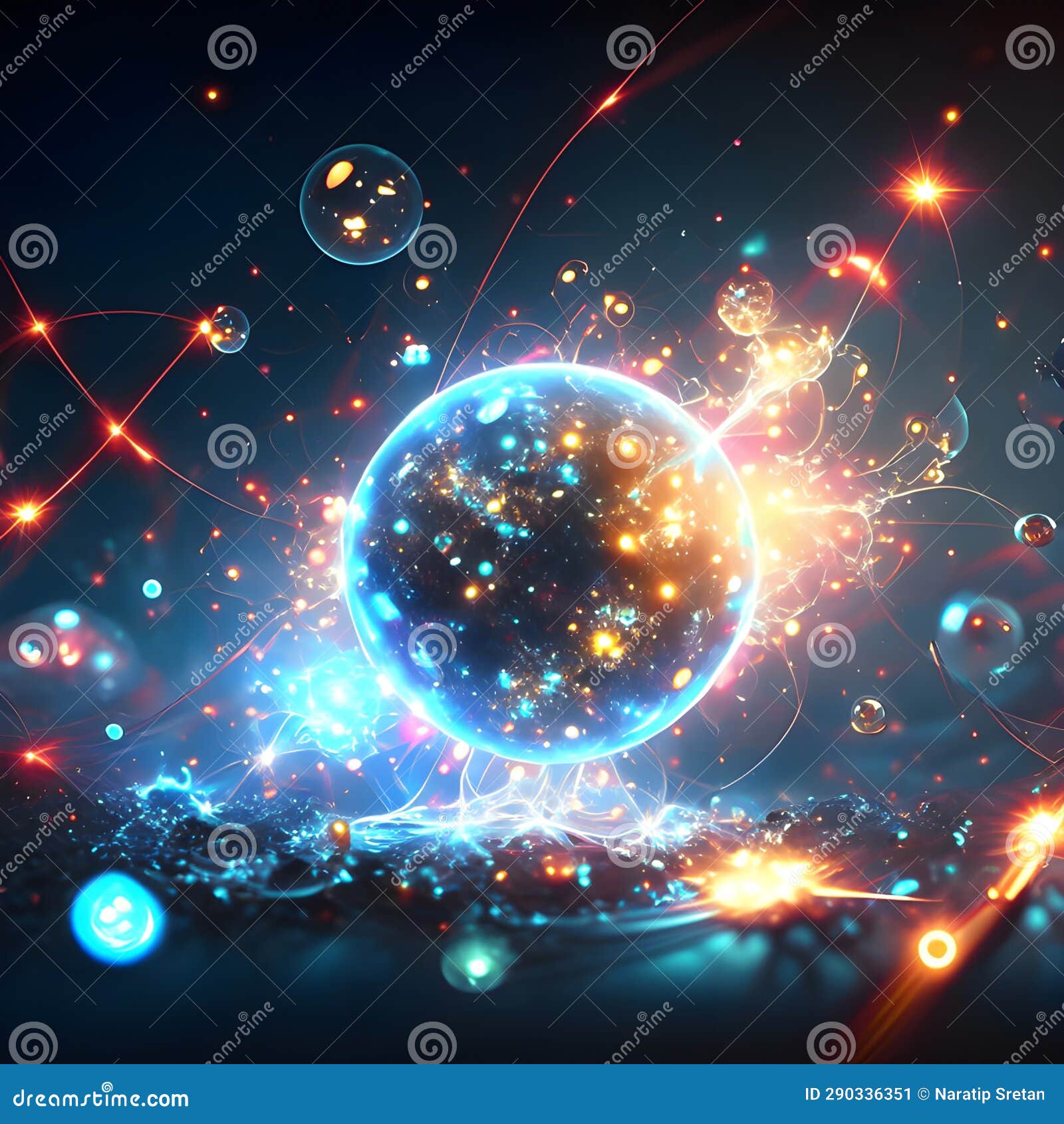 Quantum Concepts Involve Particles Stock Image - Image of glow, element ...