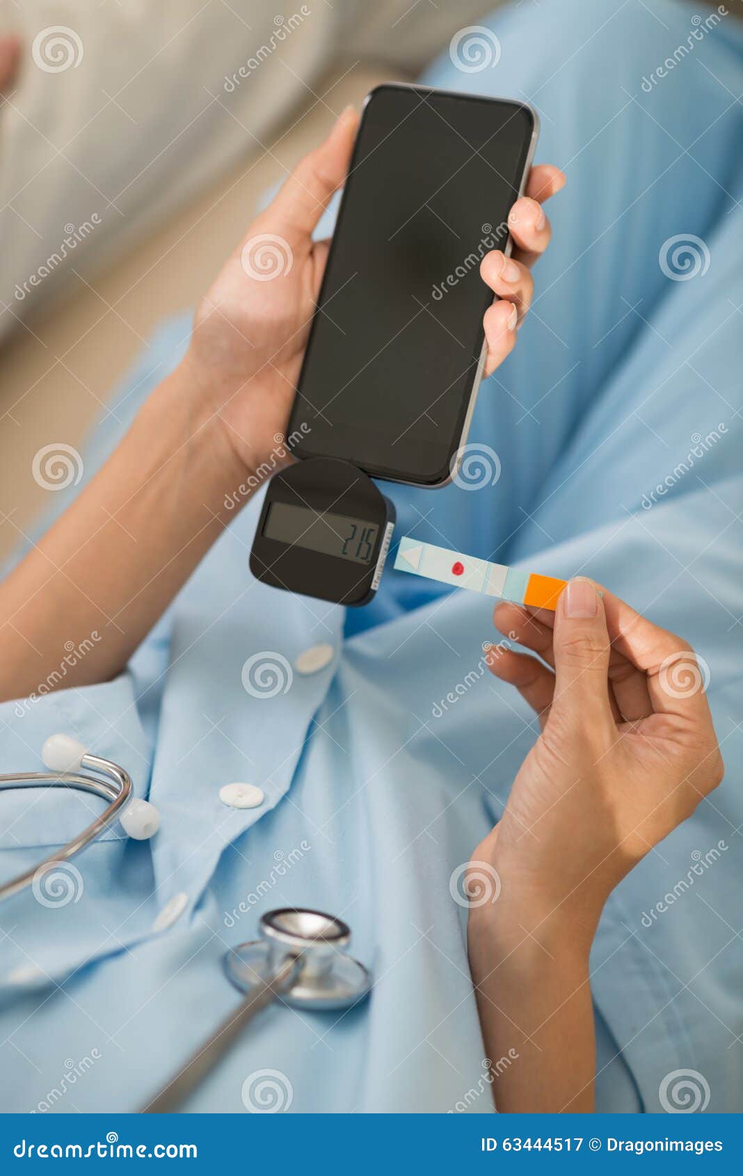Using glucometer stock image. Image of device, health - 63444517