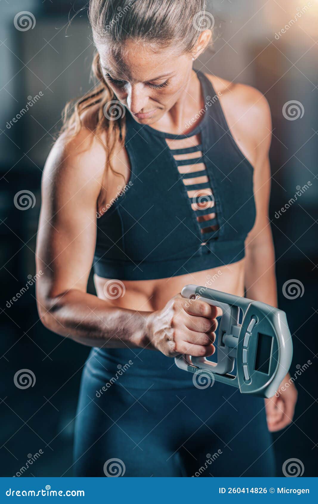 Using Hand Dynamometer for Grip Strength Test Stock Photo - Image of ...
