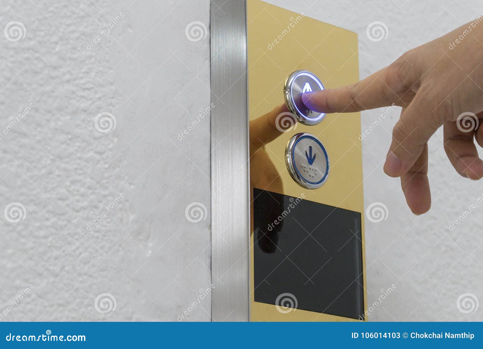 Using Hands, Press the Elevator Up and Keypad Elevator Stock Image ...