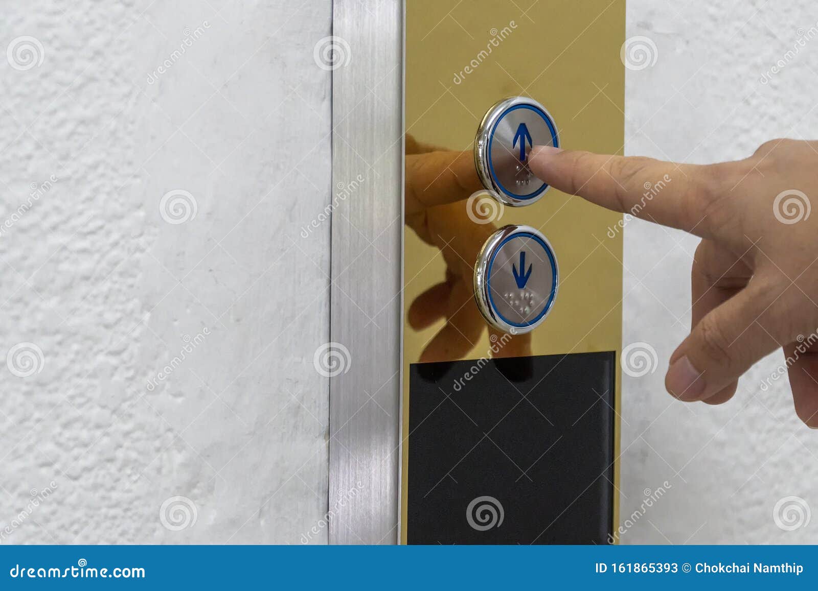 Using Hands, Press the Elevator Up and Keypad Elevator Stock Image ...