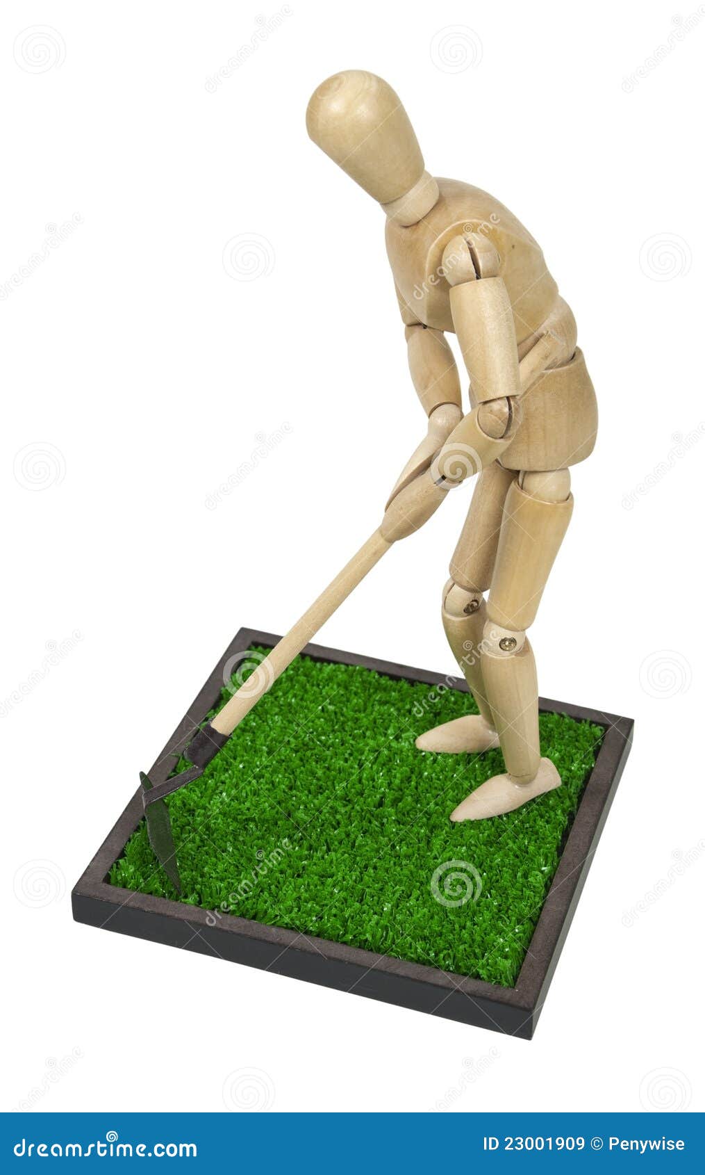 Using a Hoe on the Grass stock image. Image of grow, gardening - 23001909
