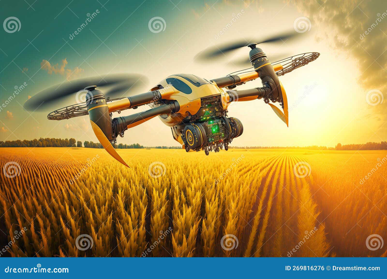 Innovative Technologies in Agriculture Concept with Drone Controlling ...
