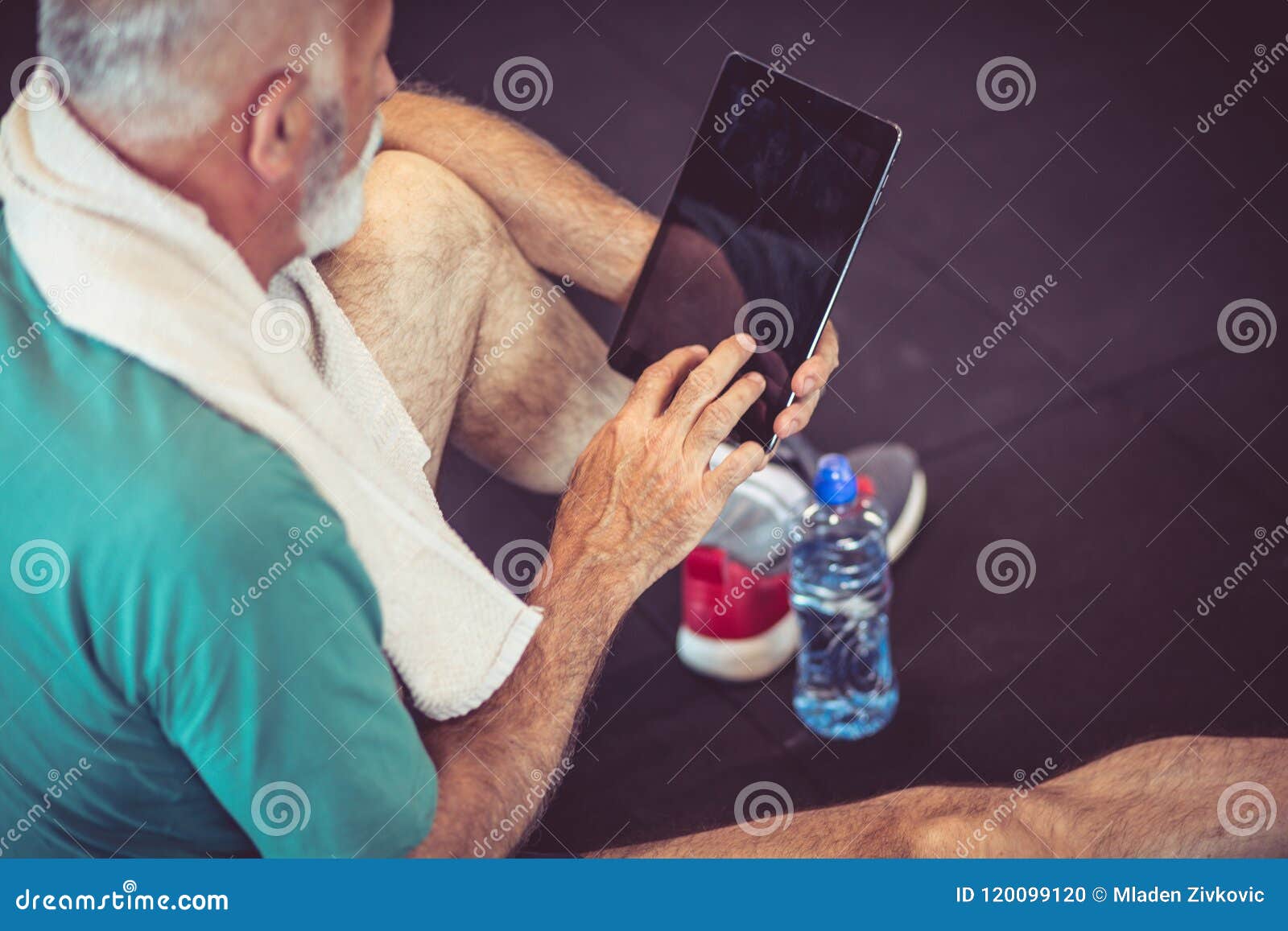 Using iPod. from above. stock photo. Image of cheerful - 120099120