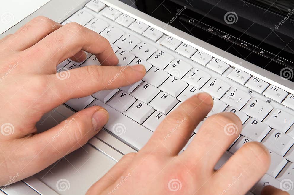 Using a laptop stock image. Image of technician, connection - 4477303