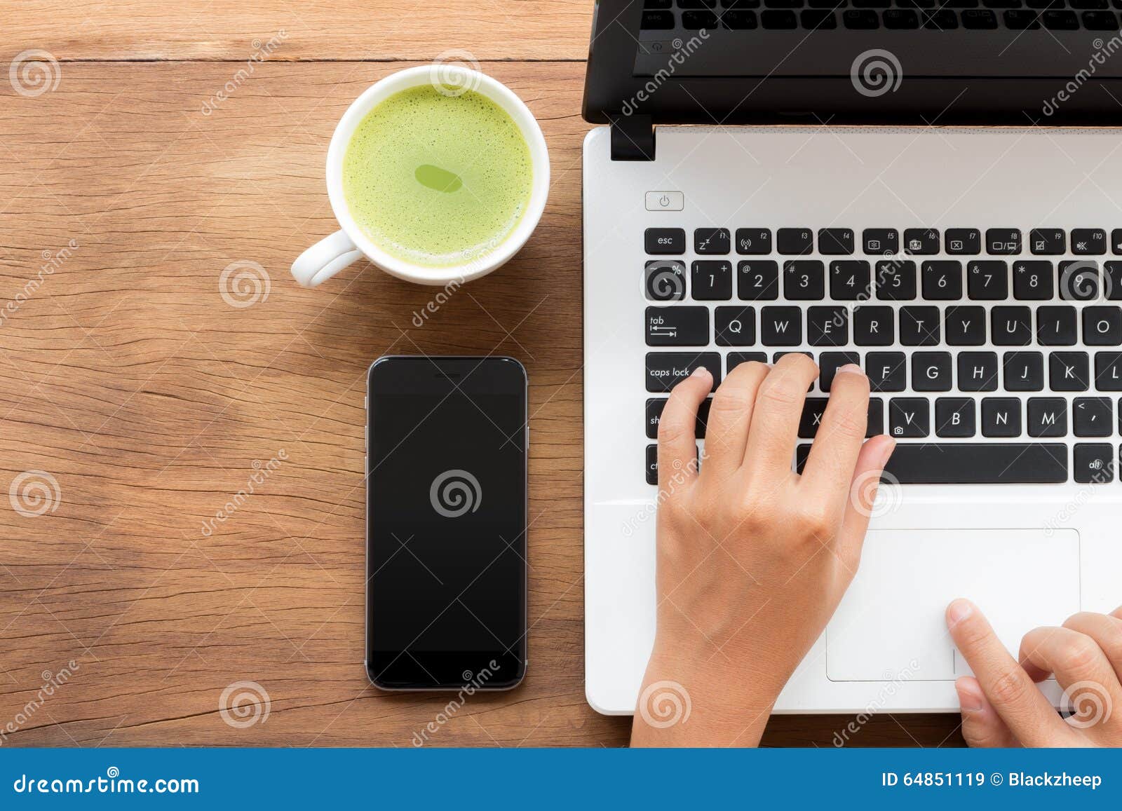 Using Laptop Computer on Workspace Stock Image - Image of business ...