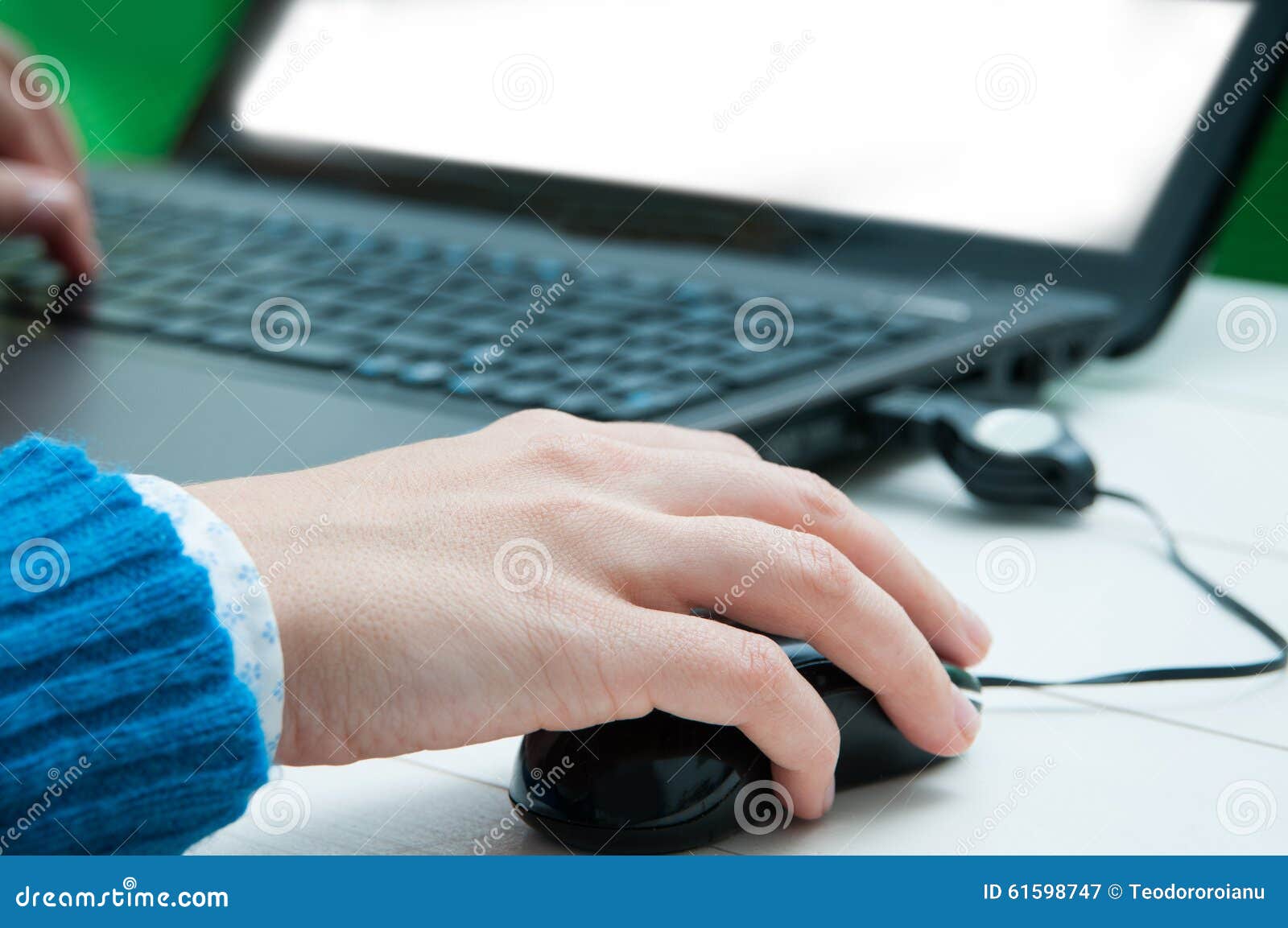 Using a laptop stock image. Image of office, mouse, laptop - 61598747