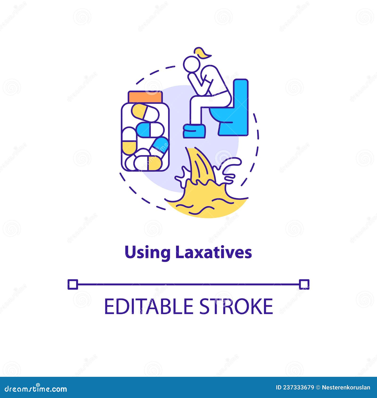 Using Laxatives Concept Icon Cartoon Vector | CartoonDealer.com #237333679