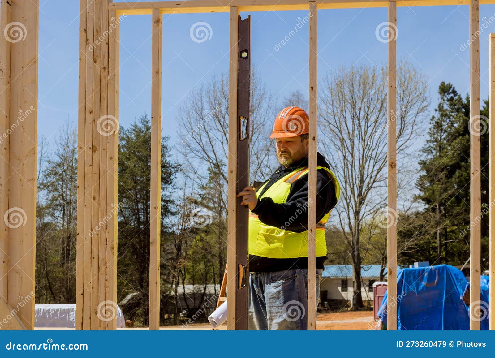 Using a Level on Site Construction Engineer Checks Leveling Quality of ...
