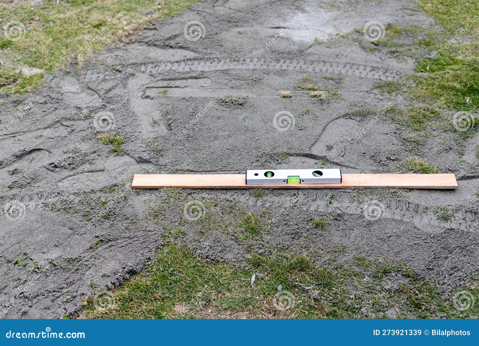 Using Leveler Spirit Level Tool for Moving and Leveling Soil in the ...