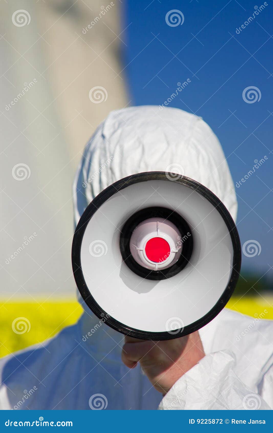 Using a megaphone stock photo. Image of crowd, yell, white - 9225872
