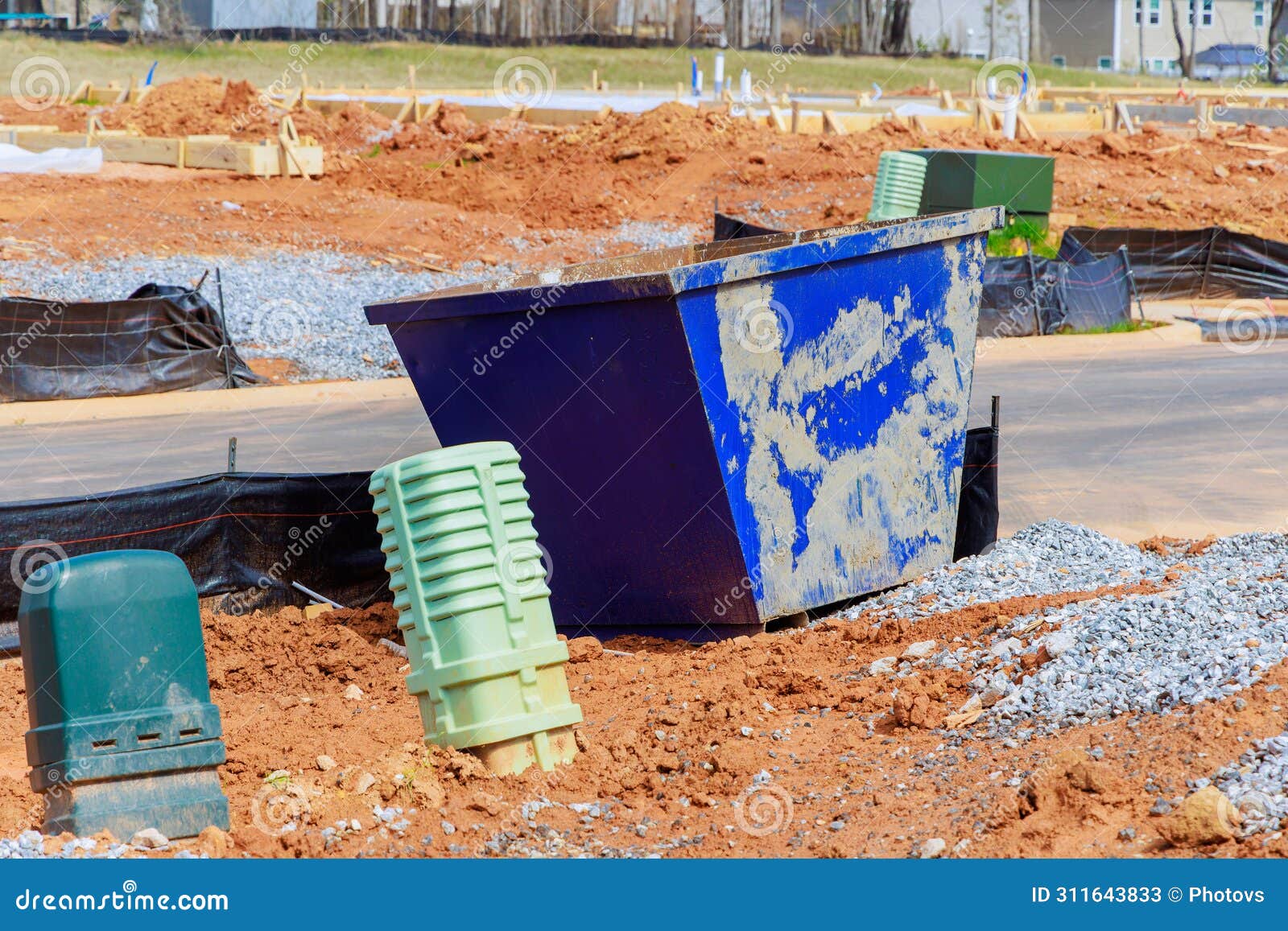 Using Metal Container Dumpster To Store Construction Waste at a ...