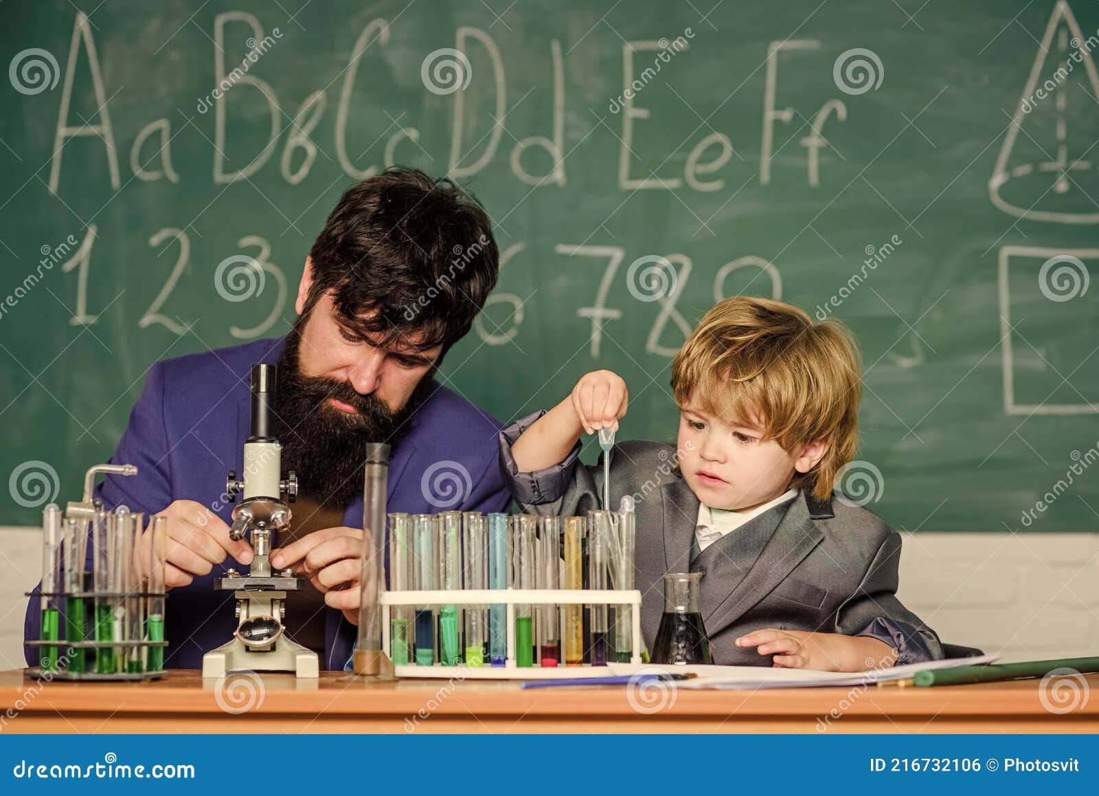 Using Microscope in Lab. Back To School. Student Doing Science ...