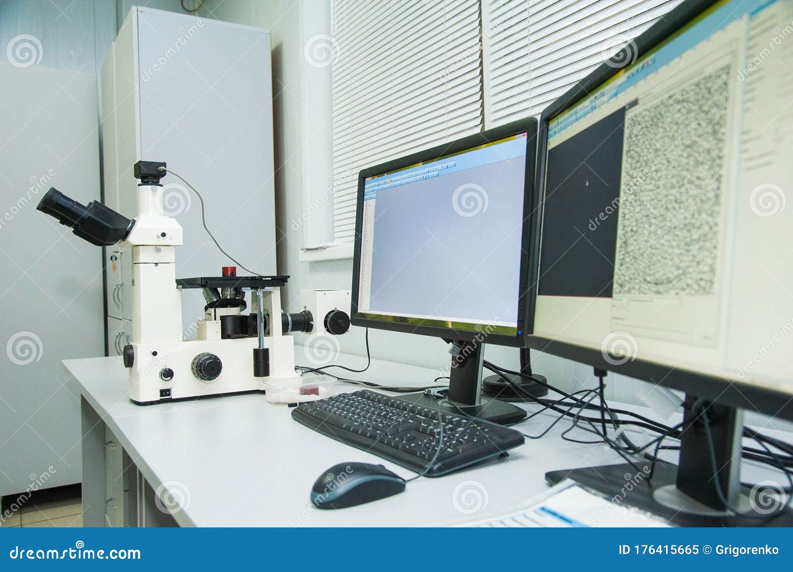 Using a Microscope To Check Metal Stock Image - Image of work ...