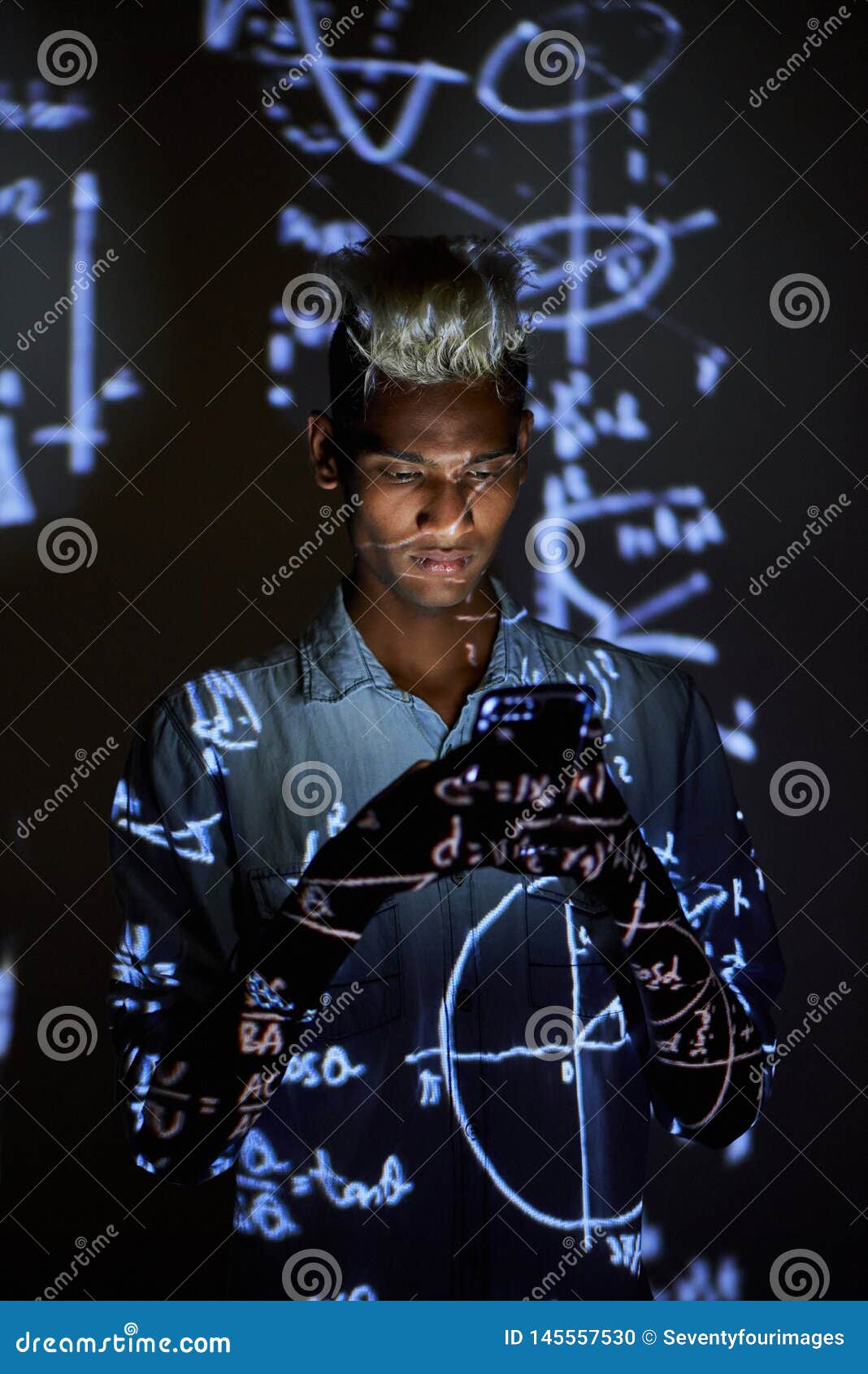 Using Mobile App for Learning Mathematics Stock Photo - Image of gadget ...