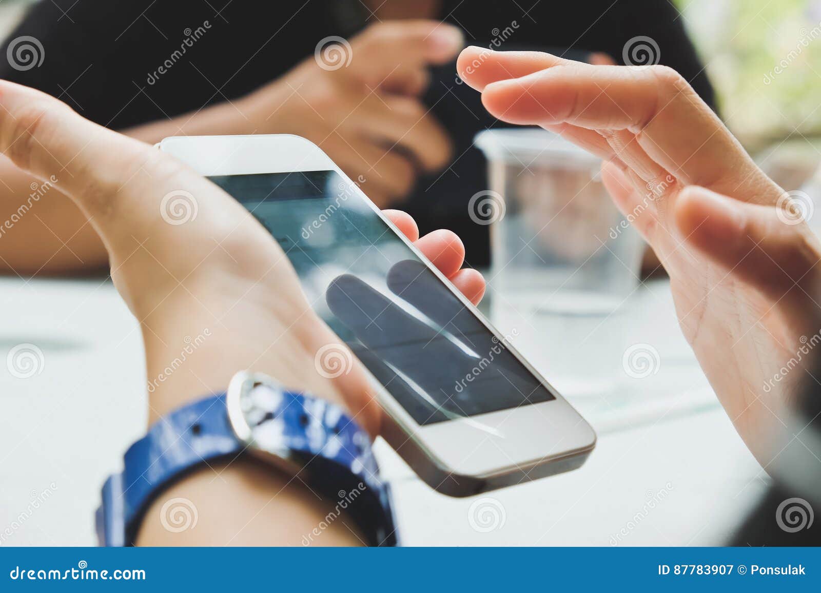 Using mobile devices stock image. Image of connection - 87783907
