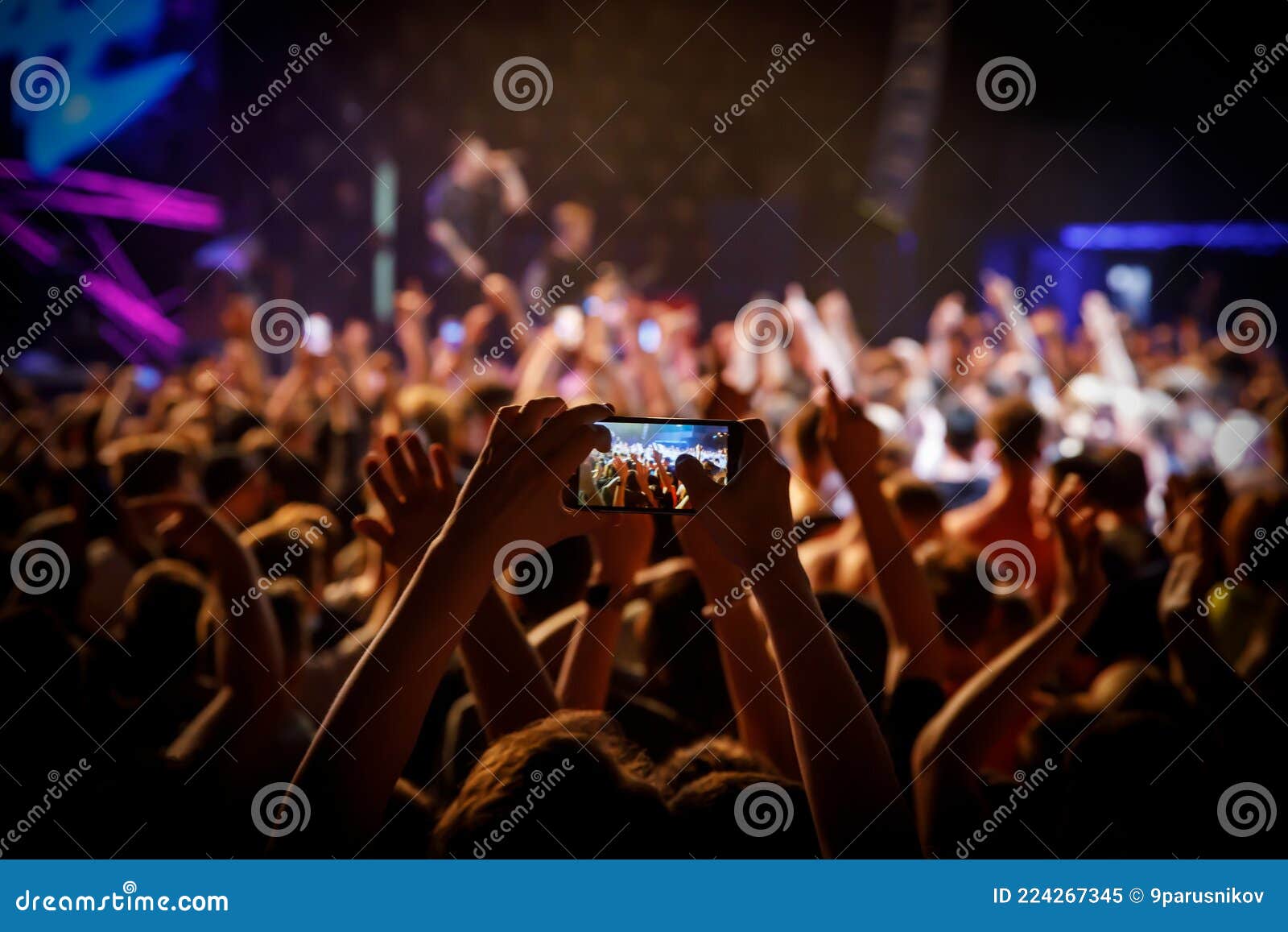 Using a Mobile Phone at the Concert. Editorial Image - Image of ...
