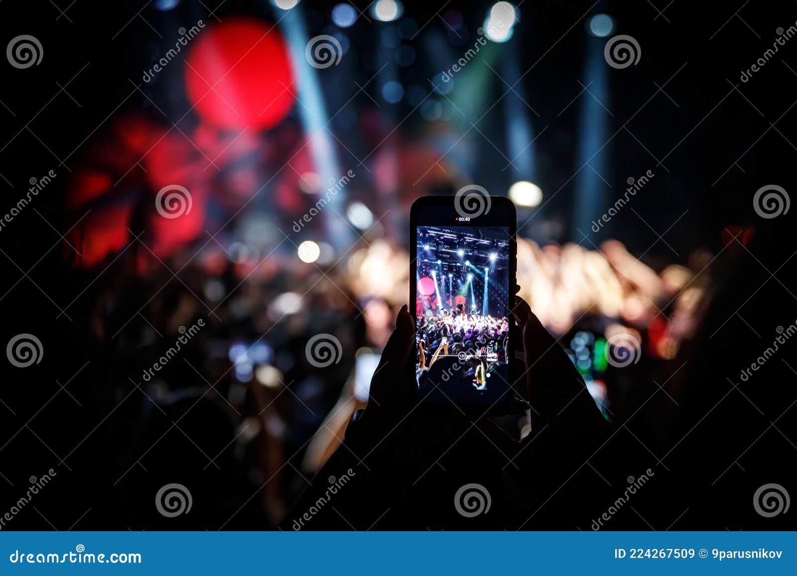 Using a Mobile Phone at the Concert. Stock Image - Image of live, cell ...