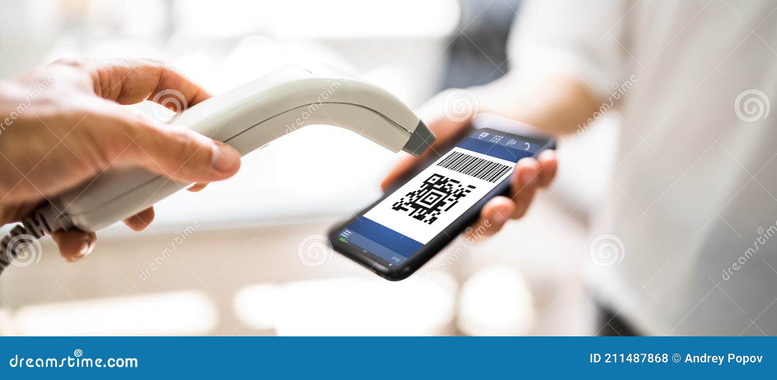 Using Mobile Phone To Scan Payment Code Stock Photo - Image of payment ...