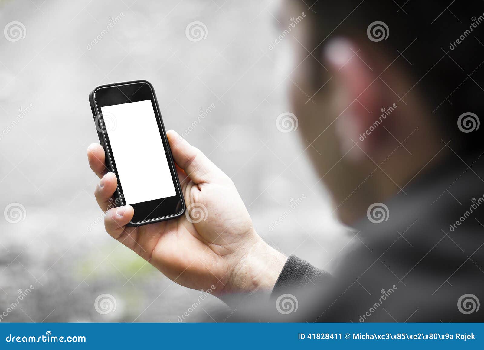 Using Mobile Smart Phone Outdoor. Stock Image - Image of cell, nature ...