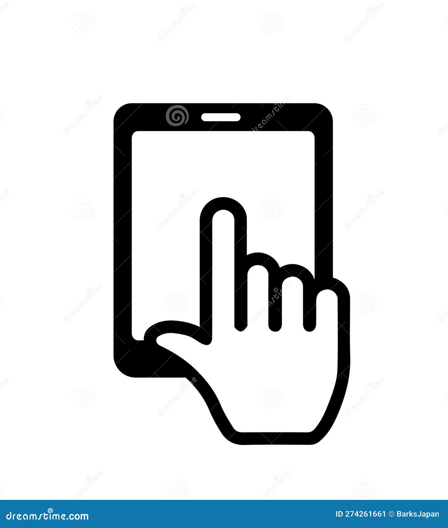 Using Mobilephone, Touching Screen Vector Icon Illustration Stock ...