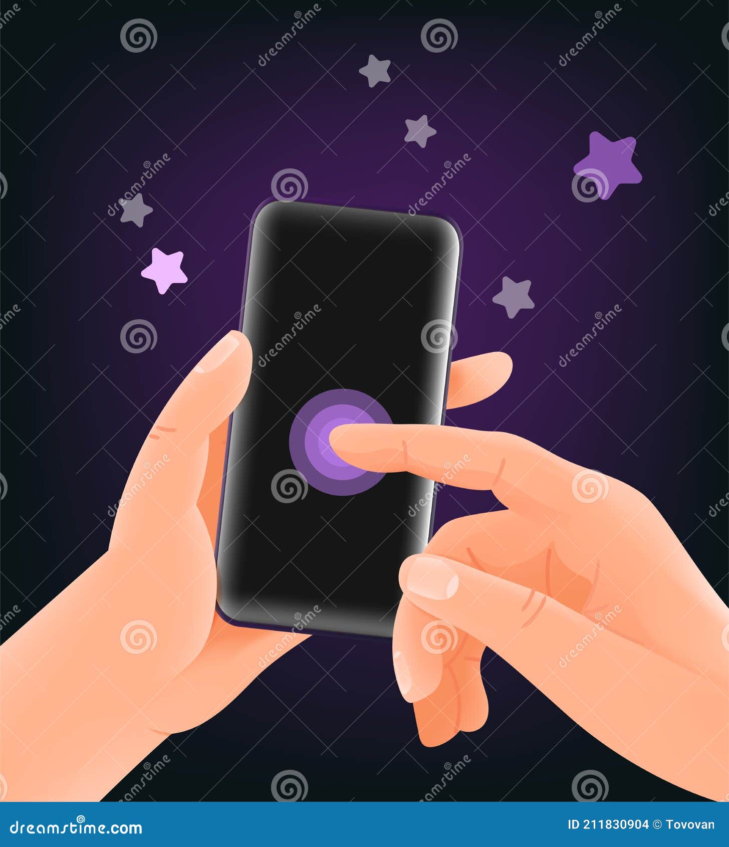 Using Modern Smartphone Vector Illustration Stock Vector - Illustration ...