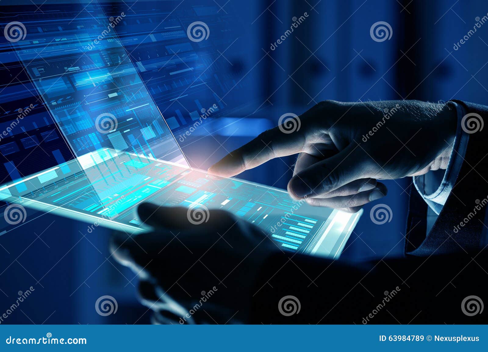 Using modern technologies stock image. Image of push - 63984789