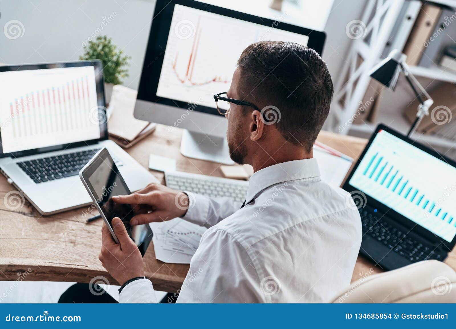 Using modern technologies. stock photo. Image of digital - 134685854