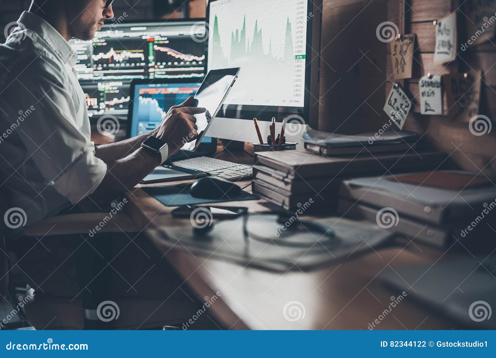 Using Modern Technologies at Work. Stock Photo - Image of computer ...