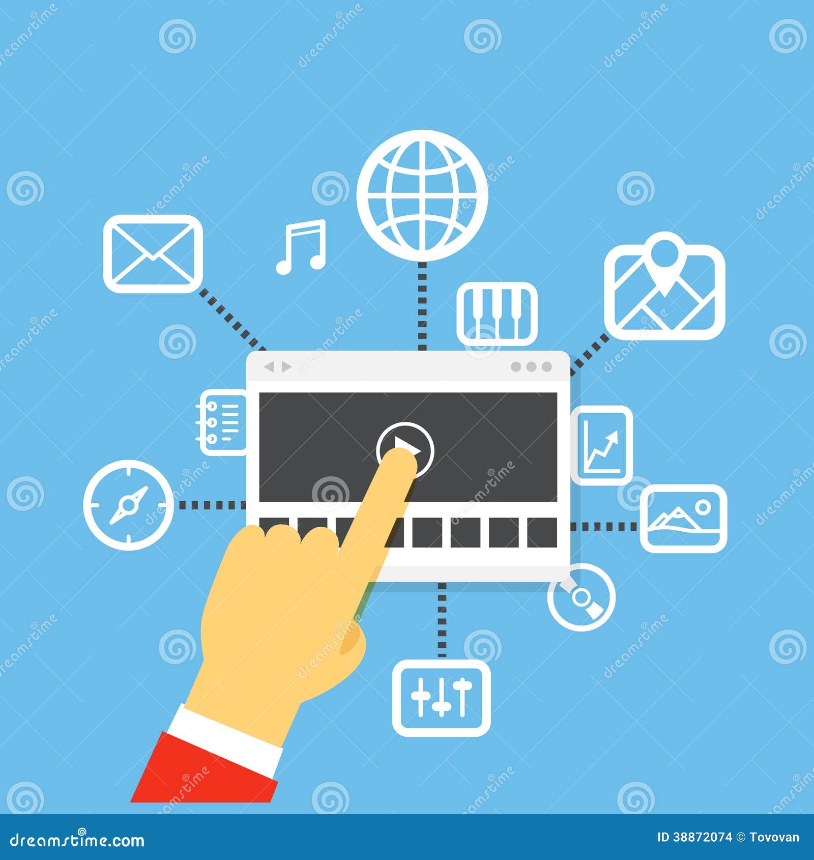 Using Modern Web Technology Stock Illustration - Illustration of flat ...