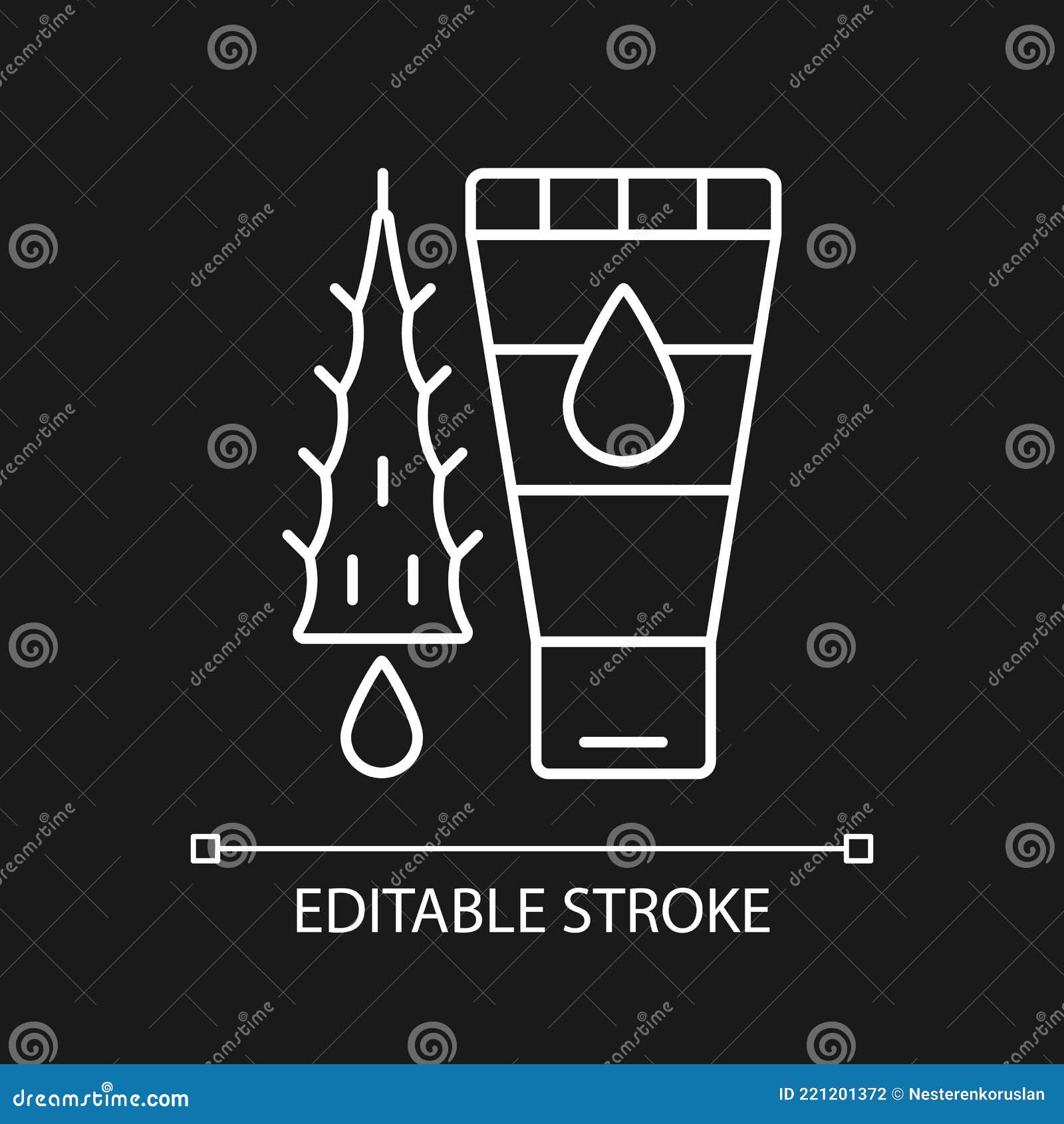 Using Moisturizing Lotion White Linear Icon for Dark Theme Stock Vector ...