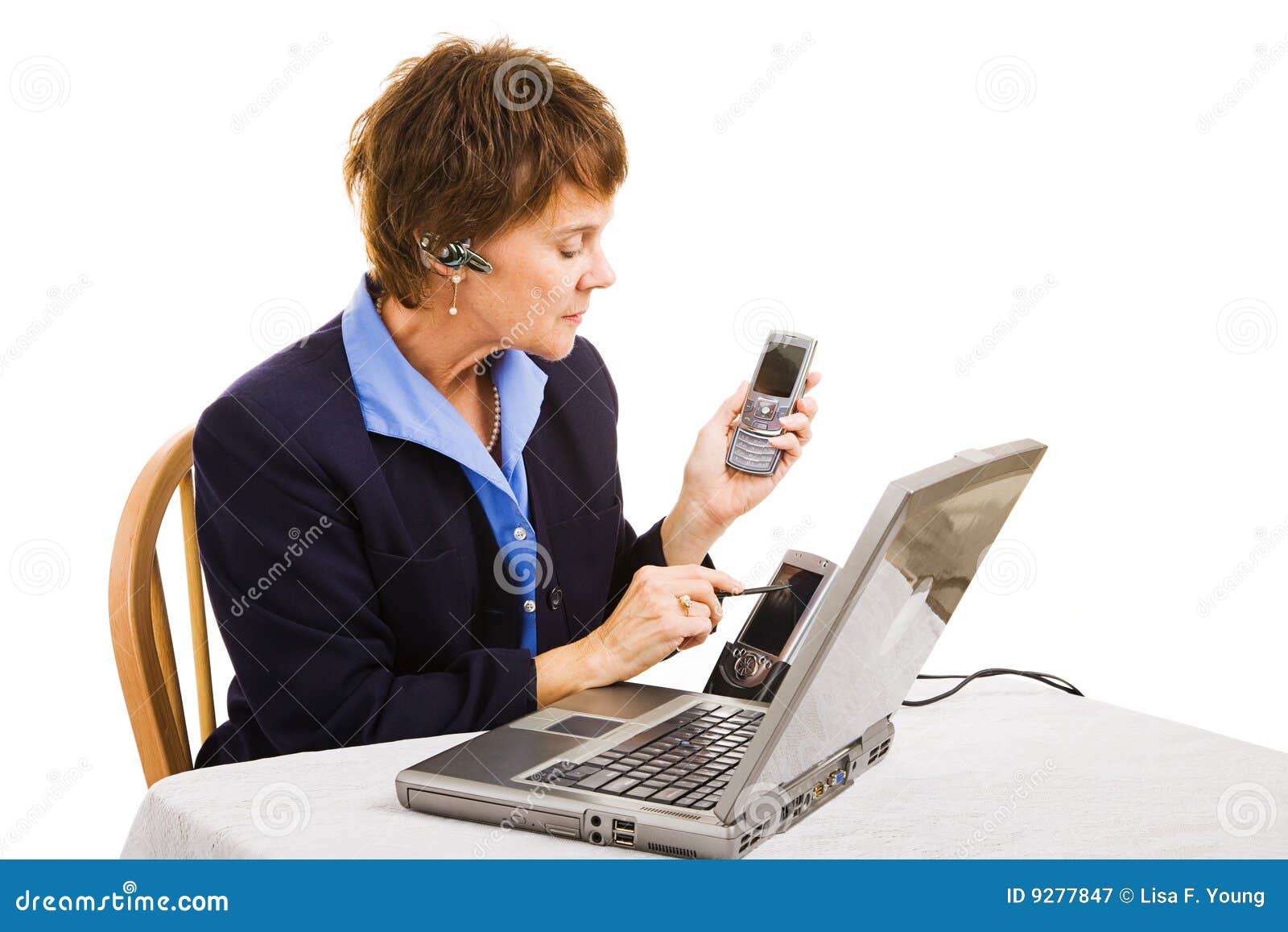 Using Multiple Business Technologies Stock Image - Image of forty ...