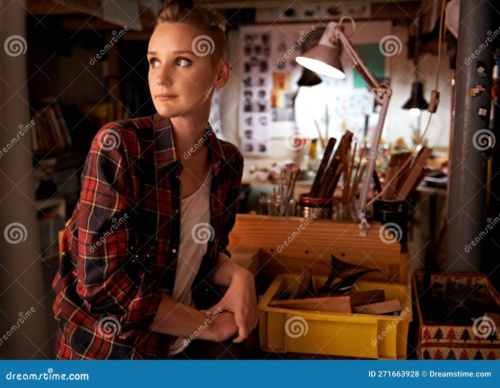 Using My Skills To Create. an Artist Creating Something Out of Wood ...