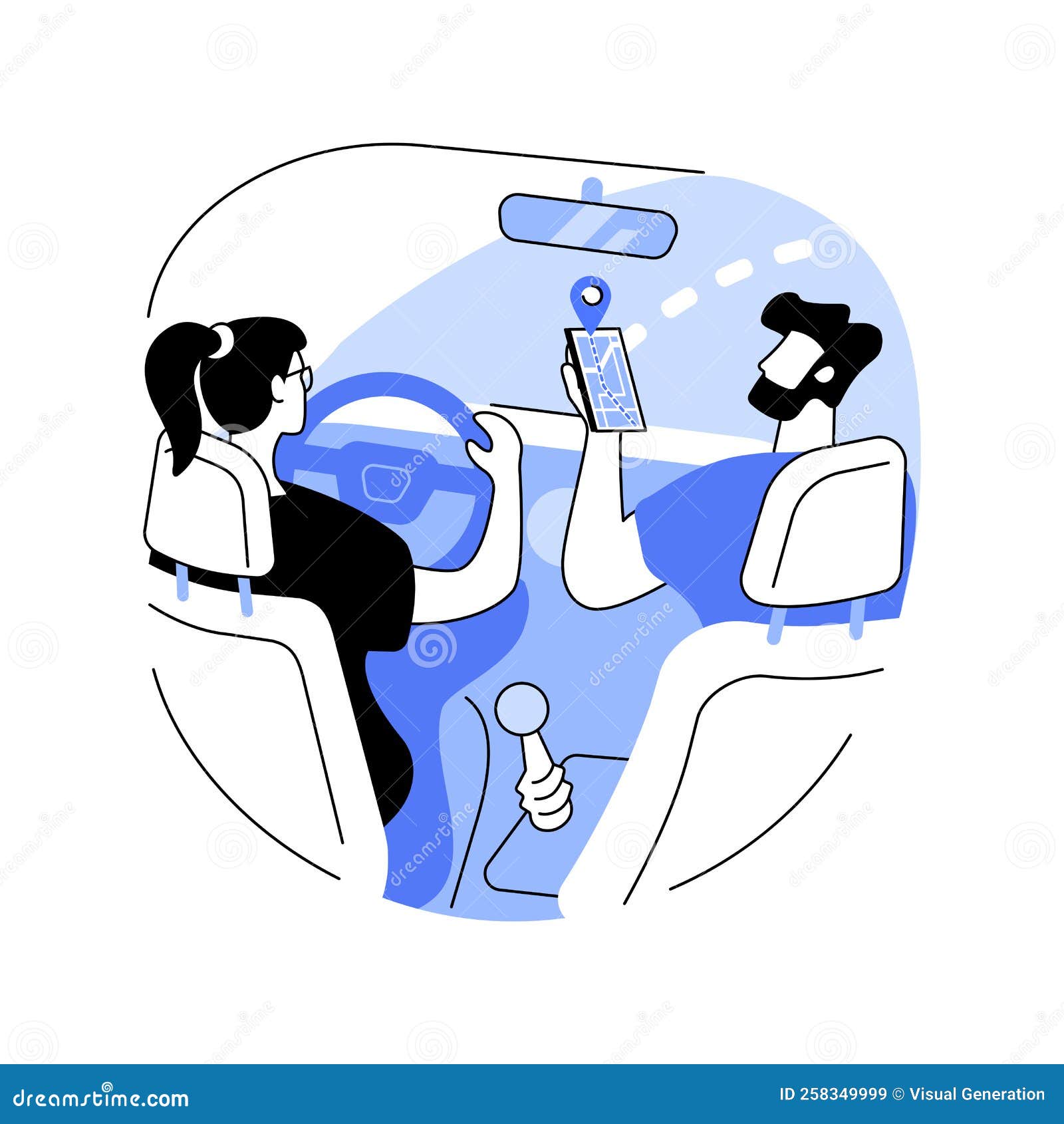 Using Navigation Isolated Cartoon Vector Illustrations. Stock ...