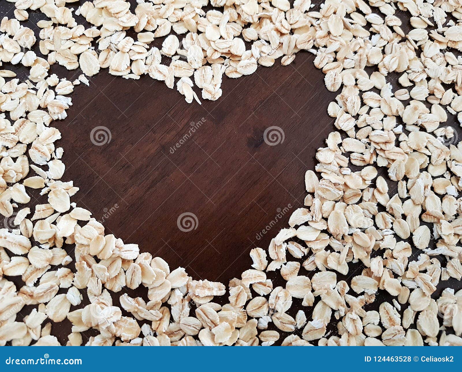 Using Oats Flakes To Form a Heart Shape Stock Photo - Image of ...