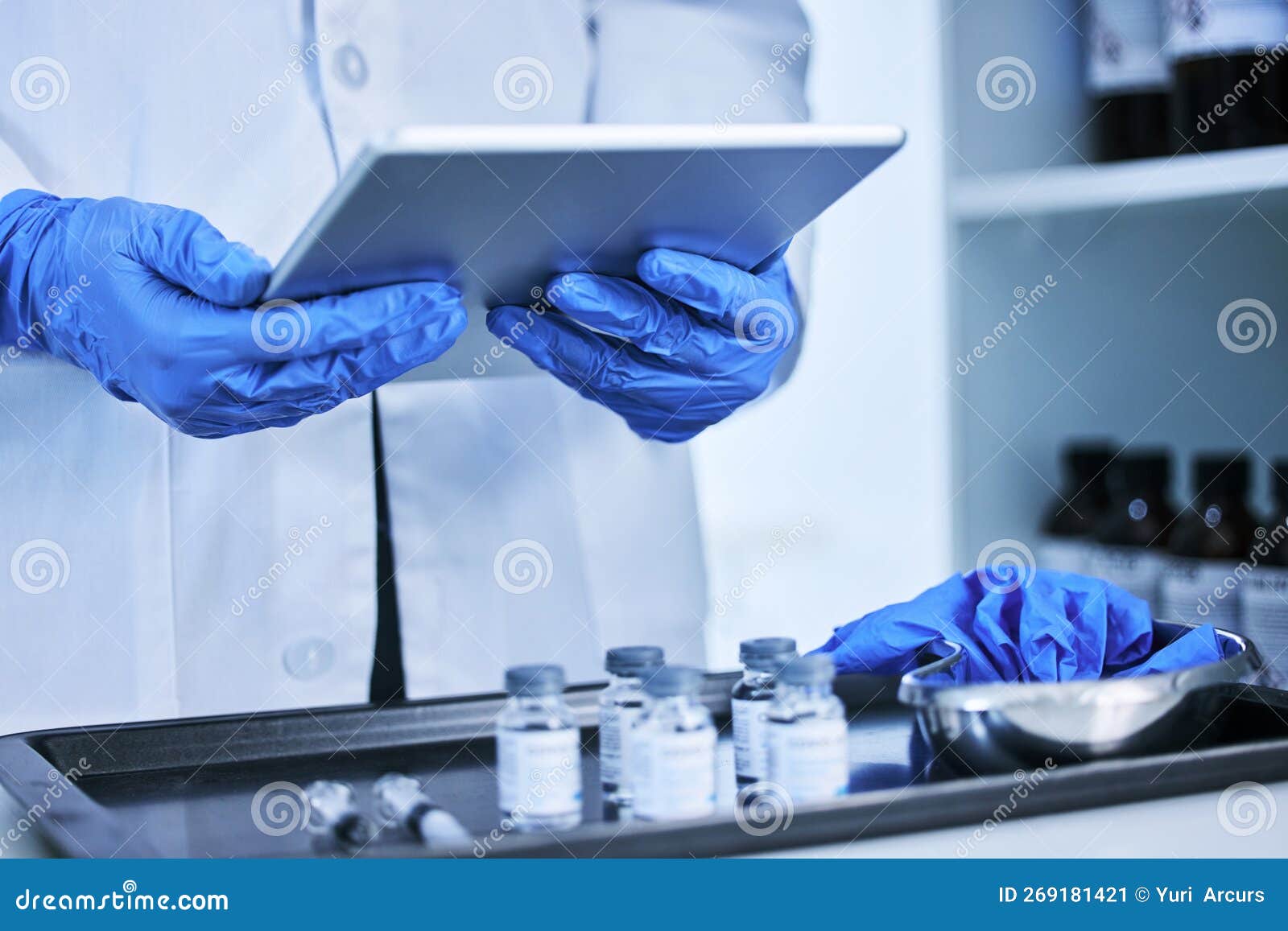 Using Online Resources To Advance Medicine. an Unrecognizable Scientist ...