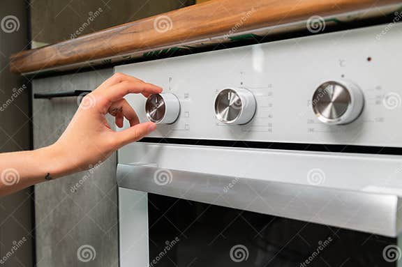 Using the Oven, Oven Temperature Control Closeup Stock Image - Image of ...