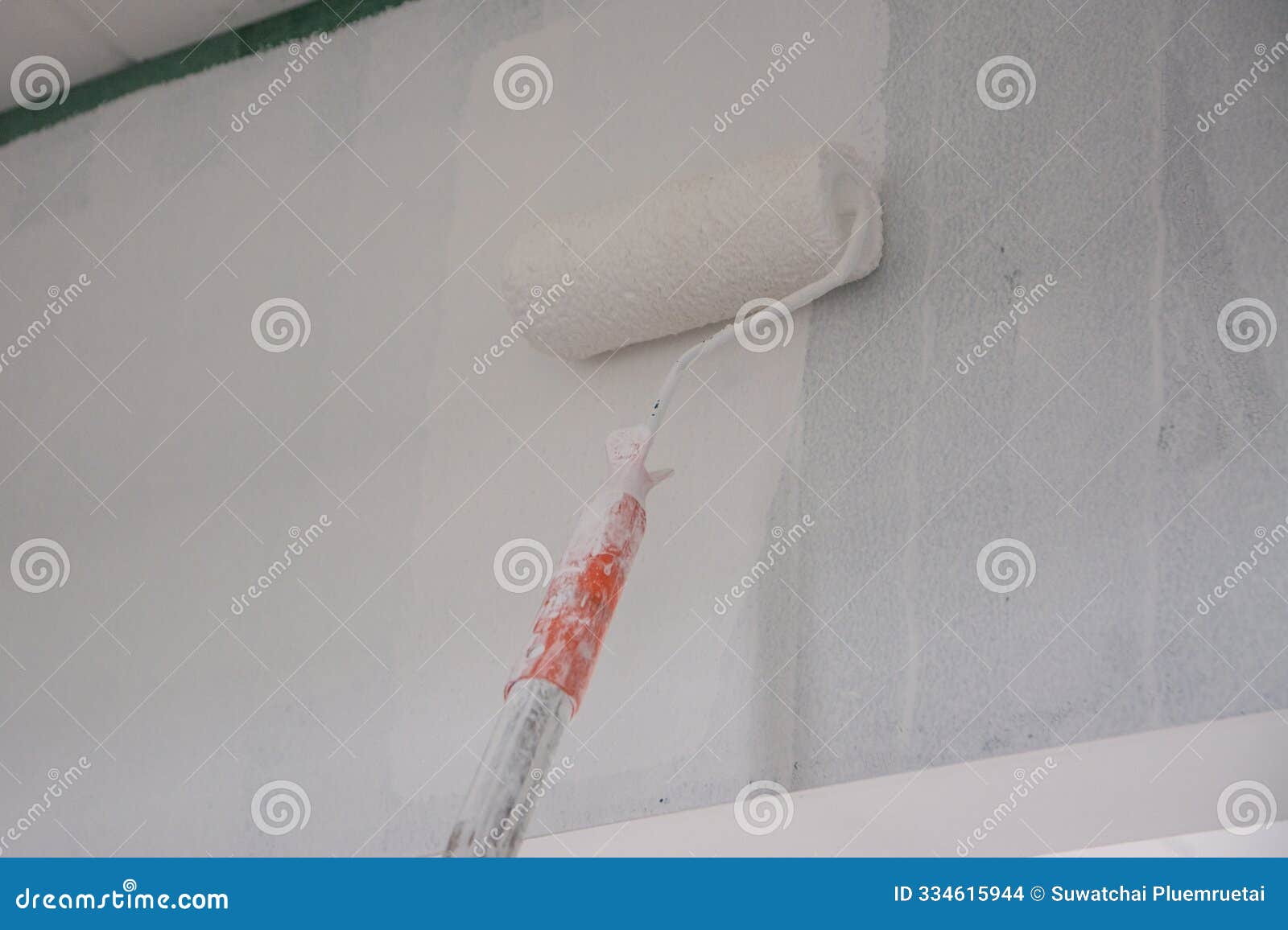 Using Paint Roller for Paint Building Wall Stock Photo - Image of handy ...