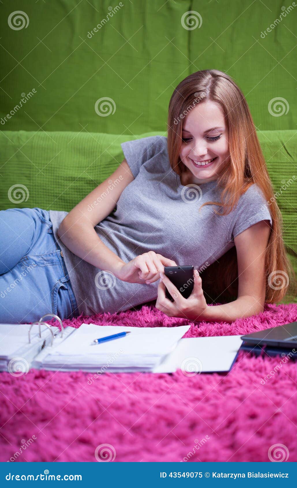 Using Phone during Studying Stock Image - Image of addiction, netbook ...
