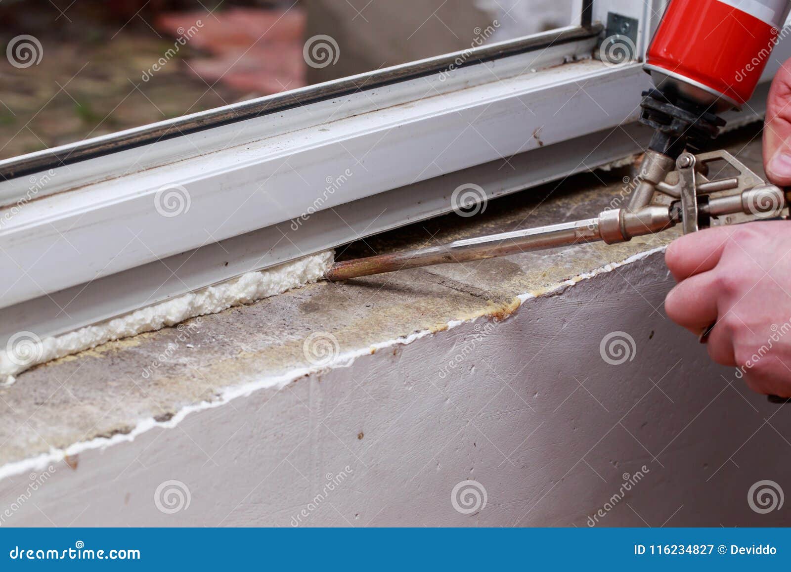 Installation of windows stock image. Image of work, builder - 116234827
