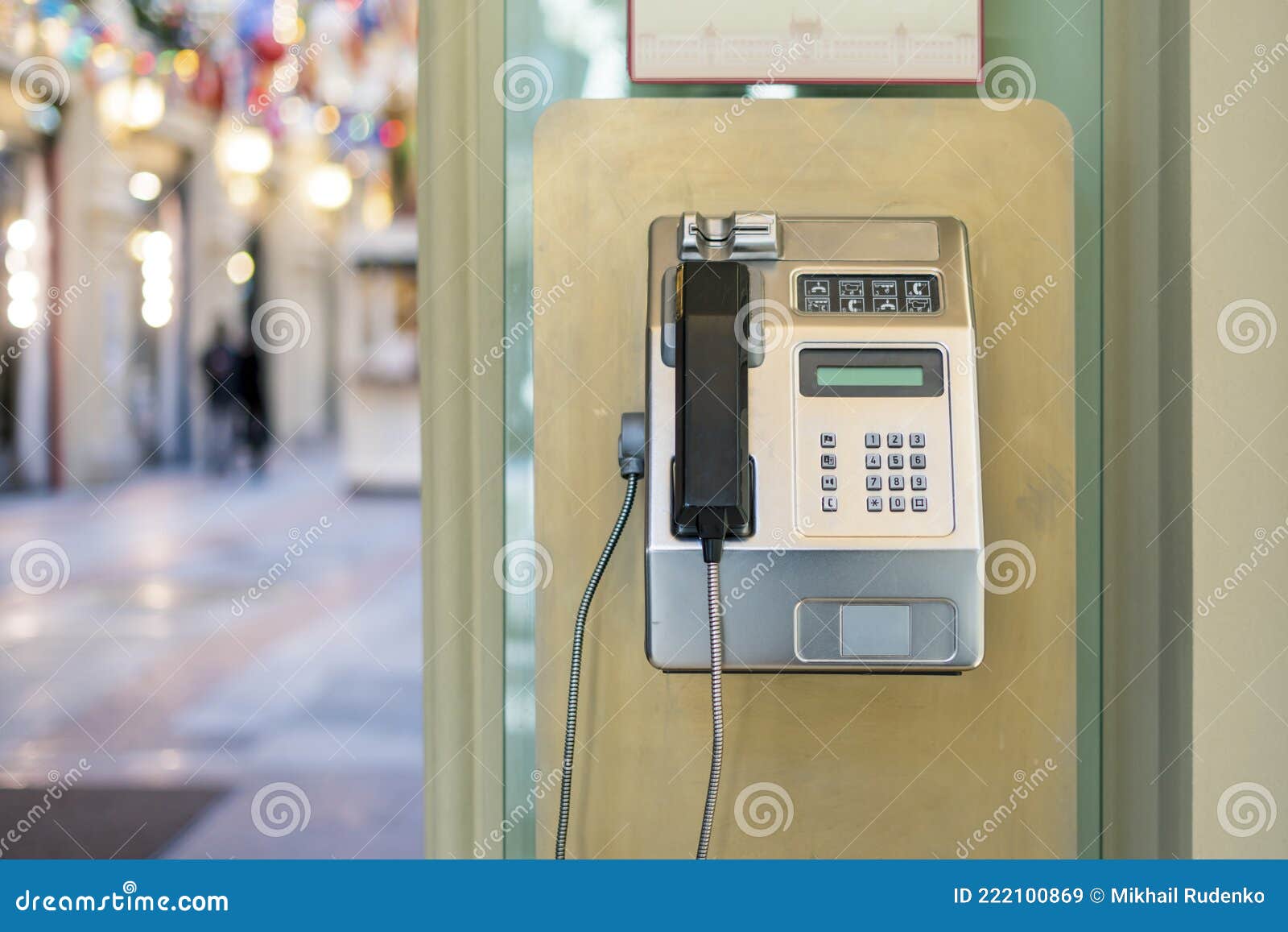 Using of Public Payphone. Old Payphone in the Street F Stock Image ...