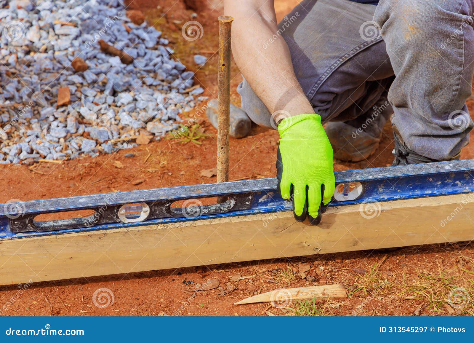 Using Removable Timbering To Construct Concrete Base Foundation for a ...
