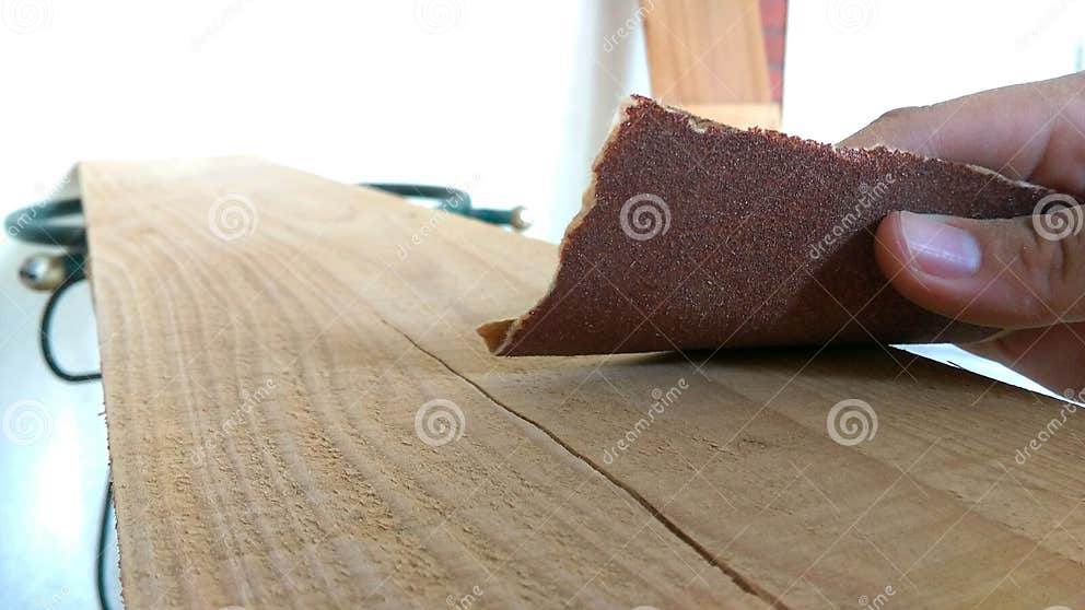 Using sandpaper stock photo. Image of busy, hands, sandpaper - 62292734