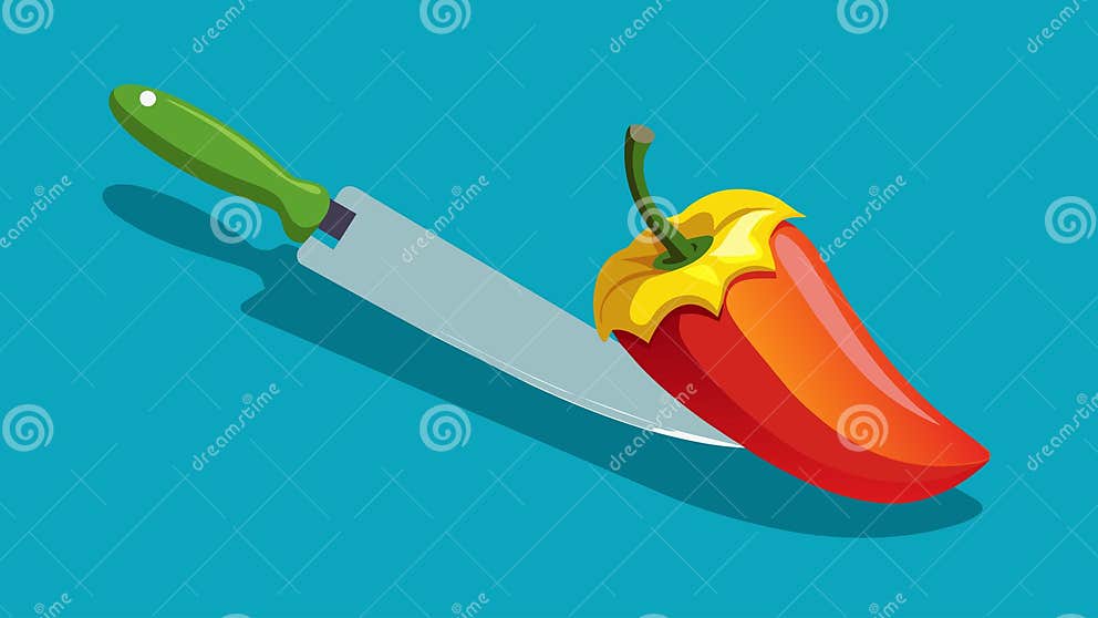 Using a Sharp Knife a Slit is Made Along the Length of the Pepper ...