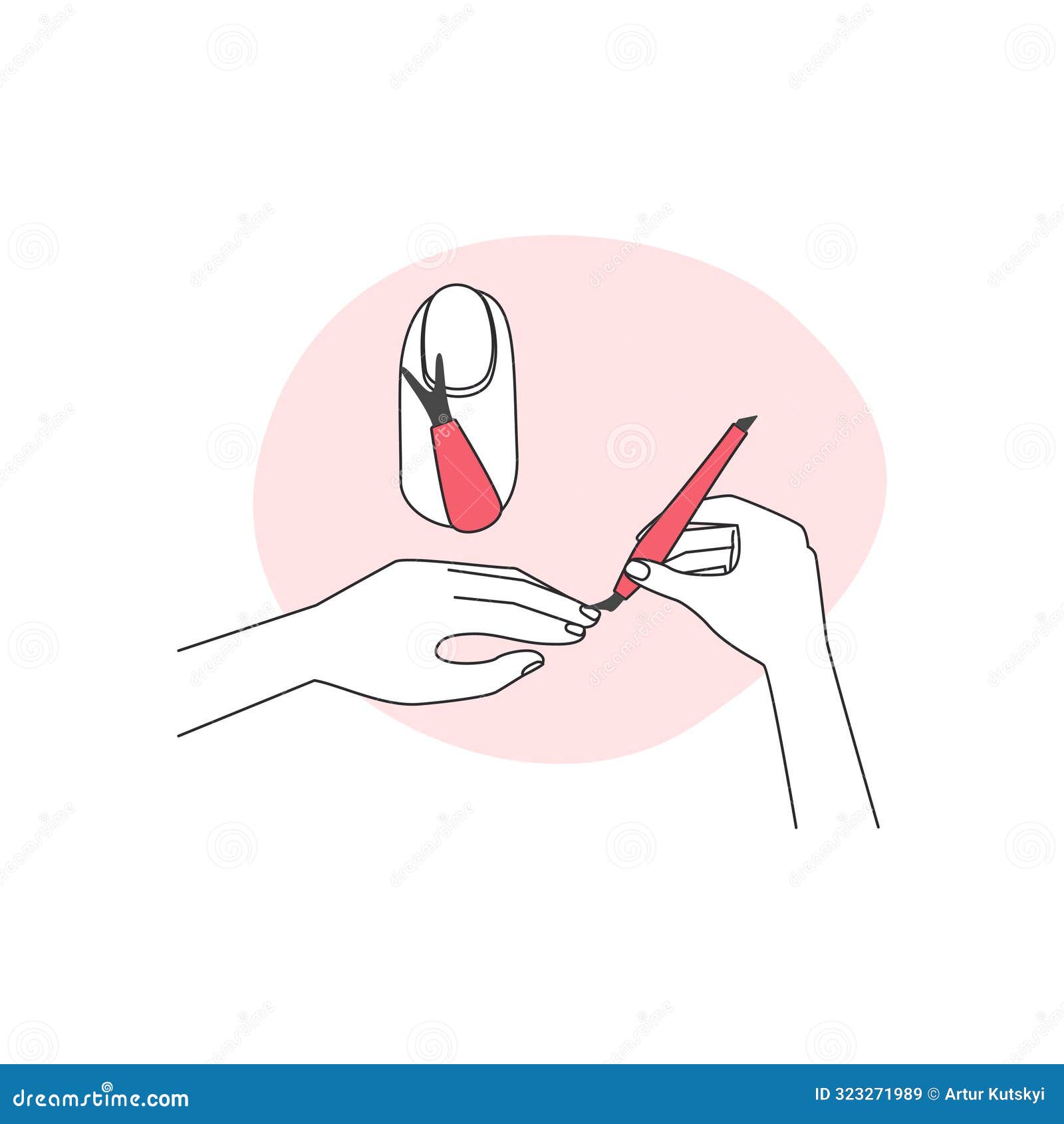 Using Sharp Manicure Tool To Safely Remove Cuticles Line Icon Stock ...